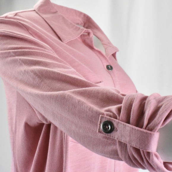 Style & Co. | Tops | Light Pink Button Up Shirt Ribbed Side | Poshmark